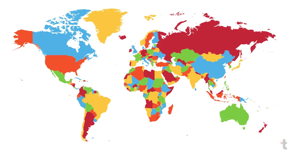 Mapa Mundi completo - guia com Países, Continentes, Oceanos e Capitais